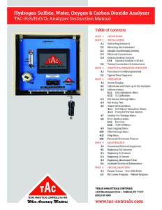 TAC H2S H2O O2 Manual - Texas Analytical Controls